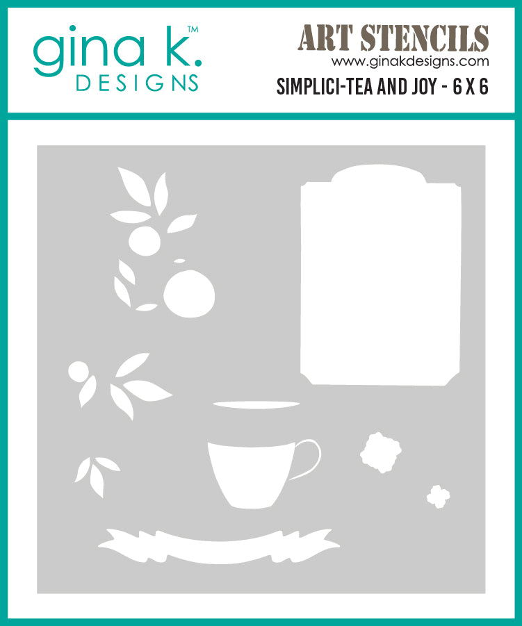 Gina K. Designs - BUNDLE - Stamp, Die Set & Stencil - Simplici-Tea and ...